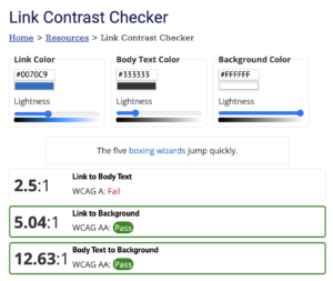 Color contrast accessibility tools with examples - Pope Tech Blog