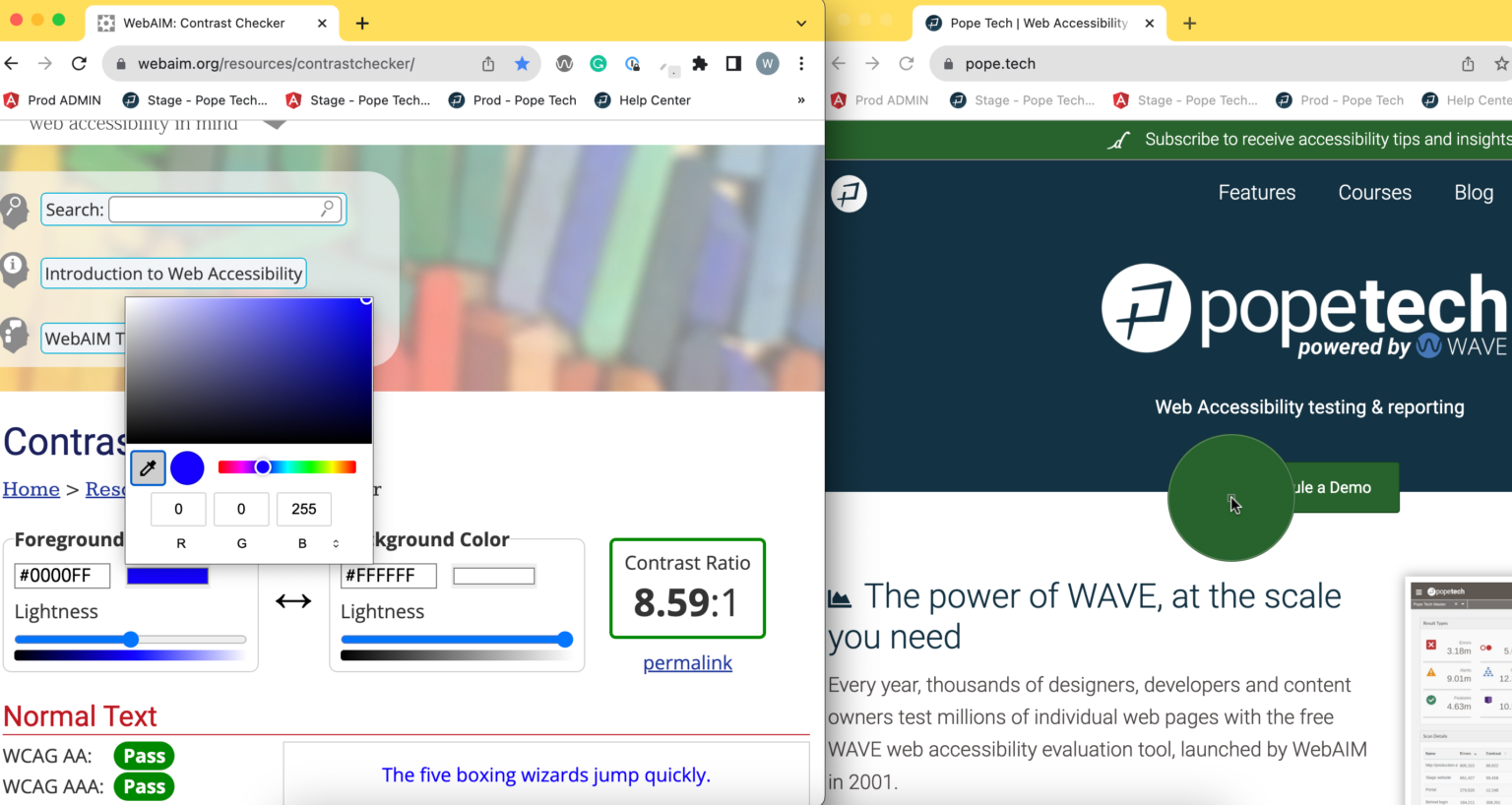 Color contrast accessibility tools with examples - Pope Tech Blog