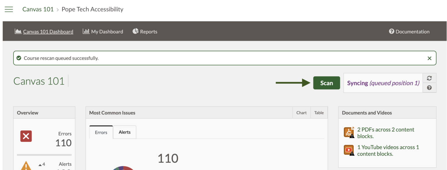 Canvas Dashboard Course Scanning - Pope Tech Blog