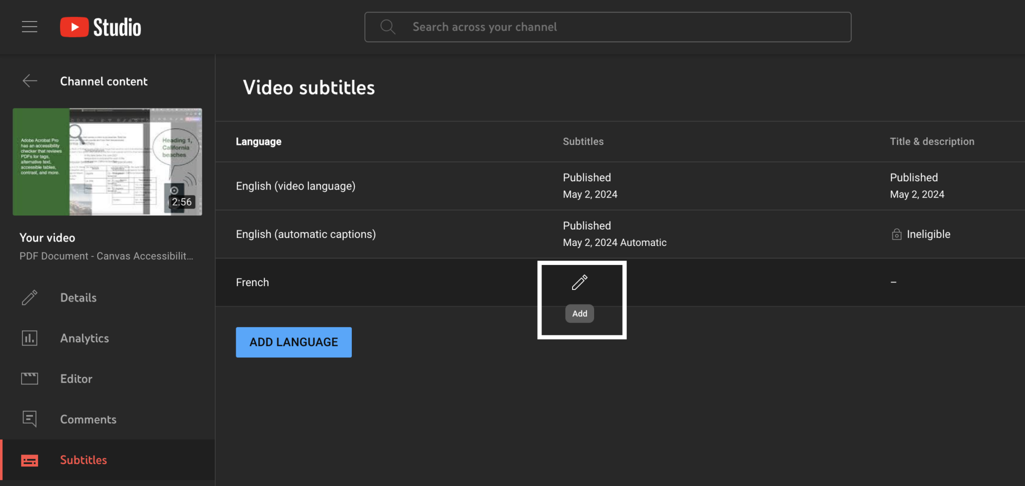 A complete guide for adding captions to YouTube videos - Pope Tech Blog